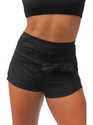 MARY MERCEDES Tie-front Swim Shorts - Black