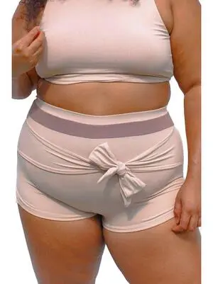 MARY MERCEDES Tie-front Swim Shorts - Cream