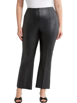 LYSSÉ Foiled Faux Leather Flare Pants