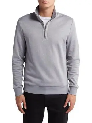 BOSS BOSS Sidney Quarter Zip Pullover Silver