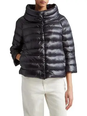 Herno Sofia Iconic Crop Puffer Jacket - Black