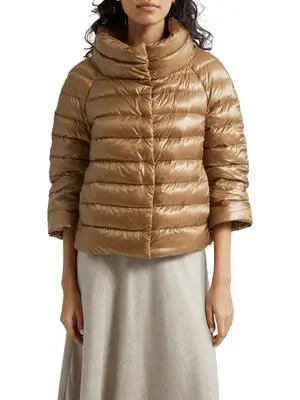 Herno Herno Sofia Iconic Crop Puffer Jacket Camel