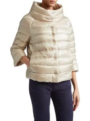 Herno Herno Sofia Iconic Crop Puffer Jacket Champagne
