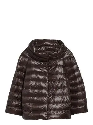 Herno Herno Sofia Iconic Crop Puffer Jacket Marrone Scuro