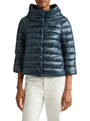 Herno Herno Sofia Iconic Crop Puffer Jacket Petroleum