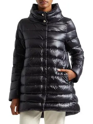 Herno Herno Amelia Water Resistant High-Low Down Jacket Black