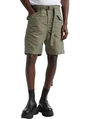 Sacai Nylon Twill Cargo Shorts - Khaki