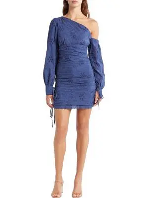 MISTRESS ROCKS Eyelet Embroidered Minidress - Denim Blue