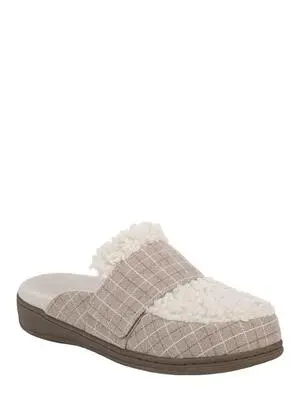 Vionic Gemma II Mule Cream Plaid Shearling