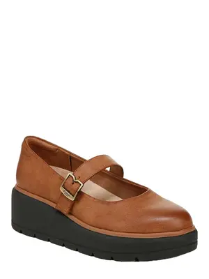 Dr. Scholl'S Mary Jane Platform Loafer Honey Brown