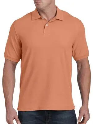 HARBOR BAY BY DXL Big & Tall Piqué Polo Shirt - Copper Tan