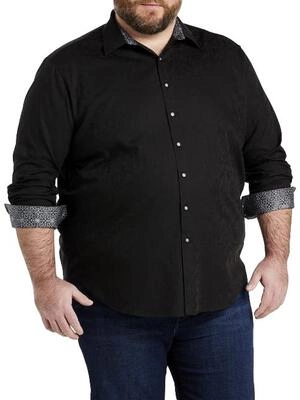 Robert Graham Big & Tall Highland Sport Shirt - Black