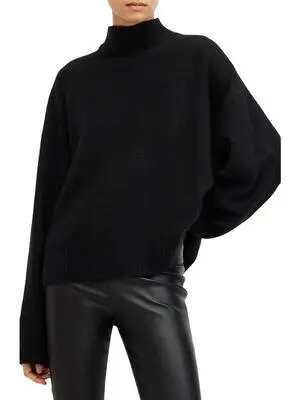 ALLSAINTS Asha Oversize Mock Neck Sweater - Black
