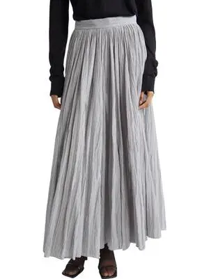 TOTEME Semisheer Plissé Maxi Skirt - Pale Grey