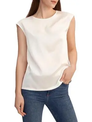 Lilysilk Lilysilk Basic Cap-Sleeved Silk Tee Natural White