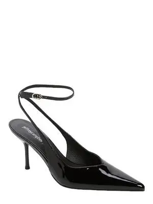 Jeffrey Campbell Executive Slingback Pumps - Black Patent