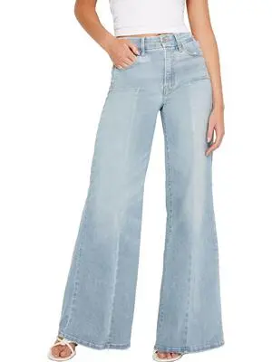 Good American Good Waist Distressed Palazzo Jeans - Indigo417