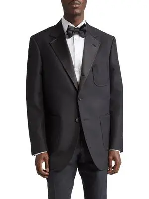 Thom Browne Unstructured Wool & Mohair Tuxedo Jacket - Black