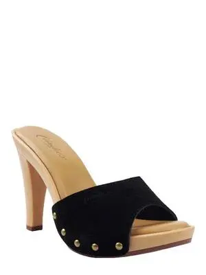 CANDIE'S Candie's Studded Slide Sandal Black Suede