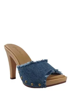 CANDIE'S Candie's Studded Slide Sandal Blue Denim
