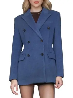 Avec Les Filles Hourglass Blazer Coat - Bluestone