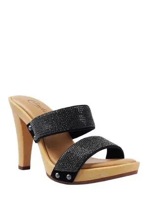 CANDIE'S Genesys Platform Slide Sandal - Black Sequin