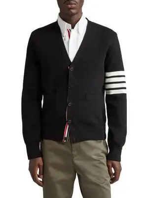 Thom Browne 4-bar Milano Knit Cardigan - Black