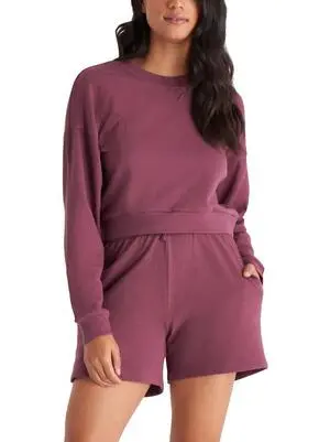 THE STANDARD STITCH Crop Sweatshirt - Plum