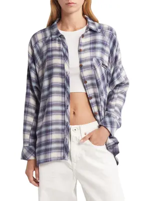 BDG URBAN OUTFITTERS BDG Urban Outfitters Brendon Plaid Button-Up Shirt Light Blue