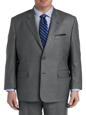 OAK HILL PREMIUM BY DXL Jacket-relaxer Sharkskin Suit Jacket - Grey