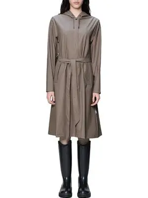 Rains Waterproof A-line Long Raincoat - Cinder