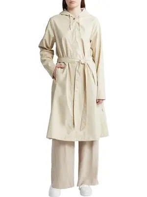 Rains Rains Waterproof A-Line Long Raincoat Dune