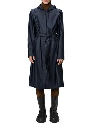 Rains Rains Waterproof A-Line Long Raincoat Navy