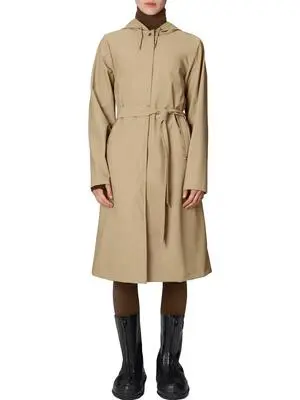 Rains Rains Waterproof A-Line Long Raincoat Sand