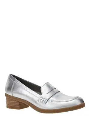 Dansko Danica Waterproof Penny Loafer Pump Silver Metallic
