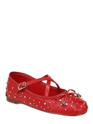 CIRCUS NY BY SAM EDELMAN Zuri Studded Mary Jane Flat - Red