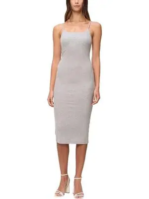 THE STANDARD STITCH The Standard Stitch Spaghetti Strap Midi Dress Heather Grey