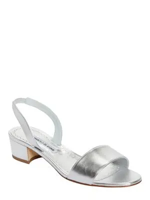 Manolo Blahnik Patopia Slingback Sandal - Silver