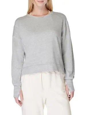 Sweaty Betty Sweaty Betty After Class Organic Cotton Blend Longline Sweatshirt Light Grey