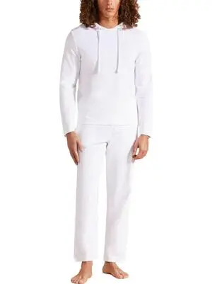Vilebrequin Vilebrequin Terry Long-Sleeved Hooded T-Shirt Blanc
