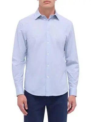 Bugatchi James Ooohcotton® Micropattern Button-up Shirt Air Blue