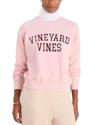 Vineyard Vines Vineyard Vines Cotton Logo Graphic Sweatshirt Pink Dogwood