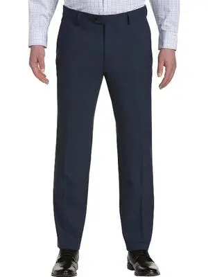 SYNRGY BY DXL Performance Mélange Flat-front Suit Pants - Blue