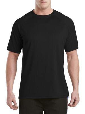 HARBOR BAY BY DXL Big & Tall Swim Rash Guard T-shirt - Black