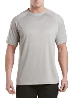 HARBOR BAY BY DXL Big & Tall Swim Rash Guard T-shirt - Grey