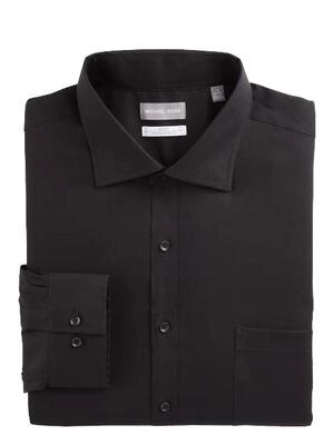 Michael Kors Solid Non-iron Stretch Dress Shirt Black