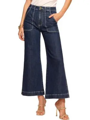 Ramy Brook Theodora High-waist Wide-leg Ankle Jeans - Dark Wash