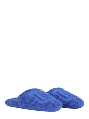 Dolce & Gabbana Dg Logo Jacquard Terry Cloth Slippers - Blue