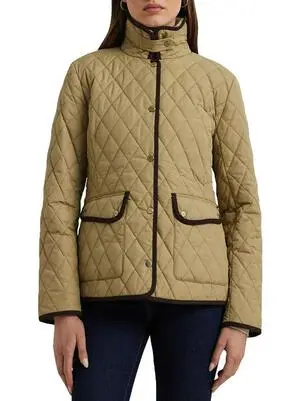 Ralph Lauren Quilted Jacket With Faux Shearling Collar - Birch Tan