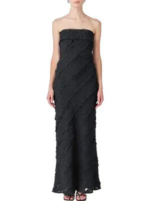 Endless Rose Ruffle Strapless Maxi Dress - Black